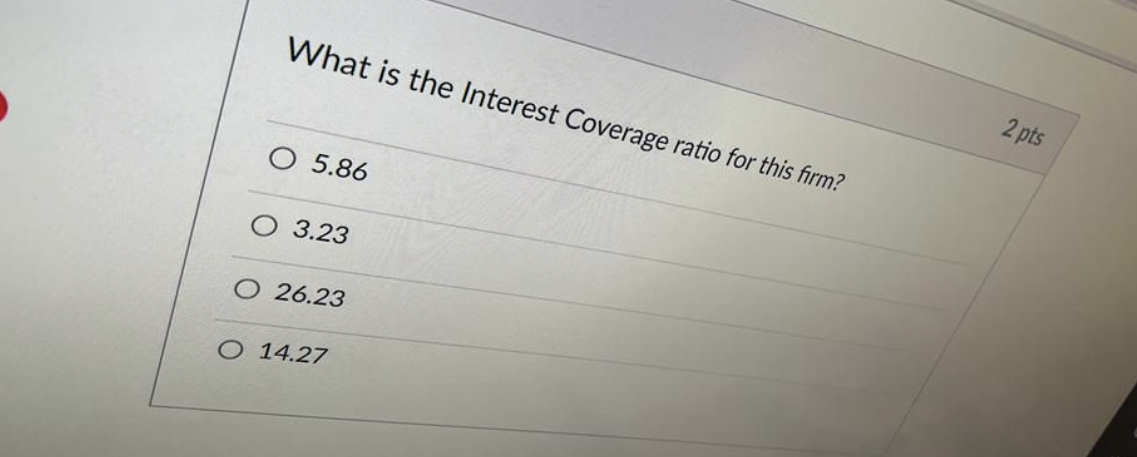 Solved What is the interest coverage ratio for this | Chegg.com