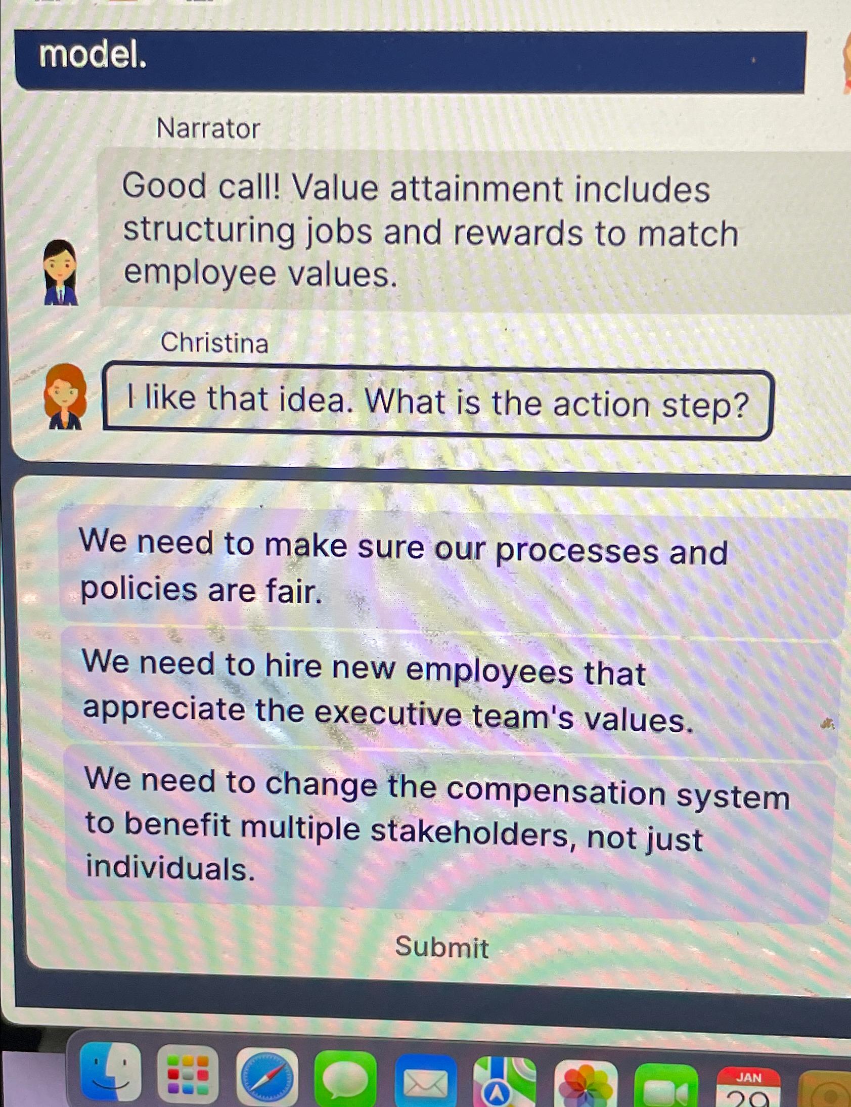 Solved model.NarratorGood call! Value attainment includes | Chegg.com