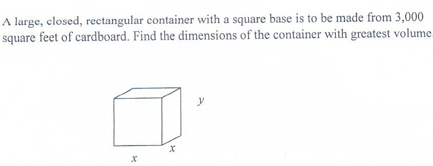 Solved A large, closed, rectangular container with a square | Chegg.com