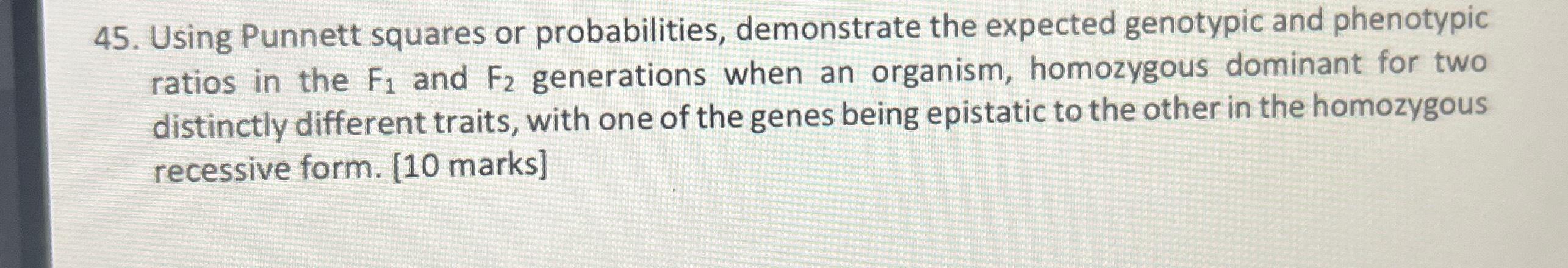 Solved Using Punnett squares or probabilities, demonstrate | Chegg.com