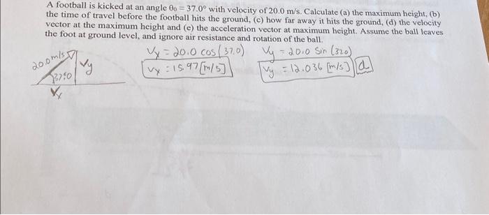 Solved A football is kicked at an angle 0o = 37.0° with | Chegg.com