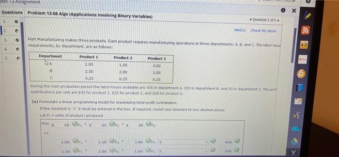 Solved pter 13 Assignment Questions Problem 13-08 Algo | Chegg.com Solved pter 13 Assignment Questions Problem 13-08 Algo | Chegg.com