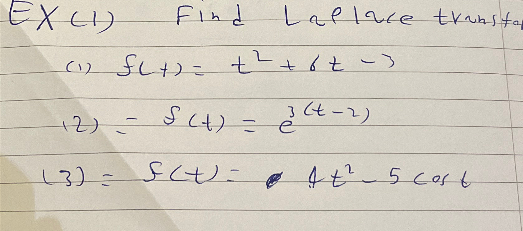 Solved EX(1) ﻿Find Laelace | Chegg.com