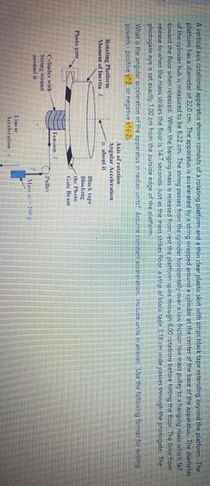Solved A vertical axis rotational apparatus shown consists | Chegg.com