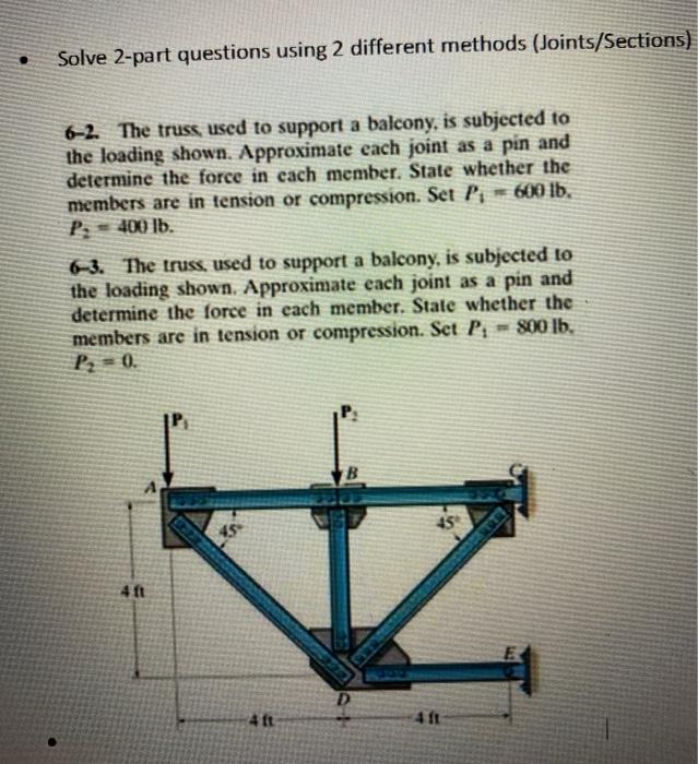 Solved Solve 2-part questions using 2 different methods | Chegg.com