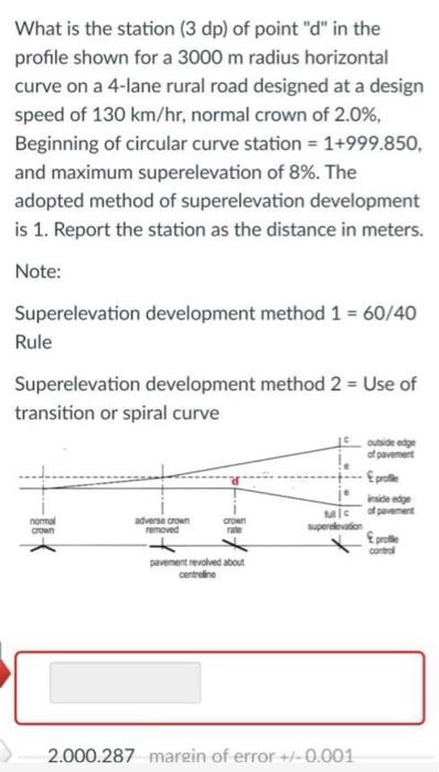 Solved What is the station (3 dp) of point "d" in the | Chegg.com