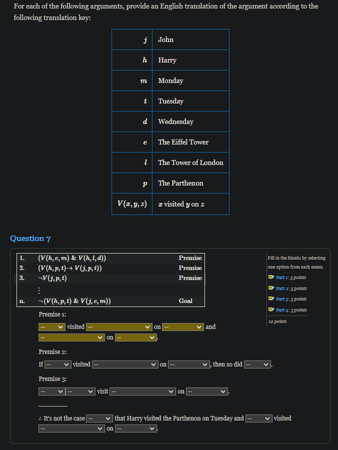 Solved For each of the following arguments, provide an | Chegg.com