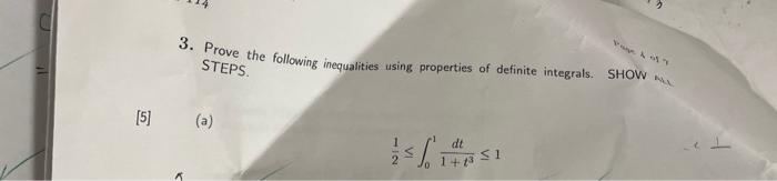 Solved 3. Prove the following inequalities using properties | Chegg.com