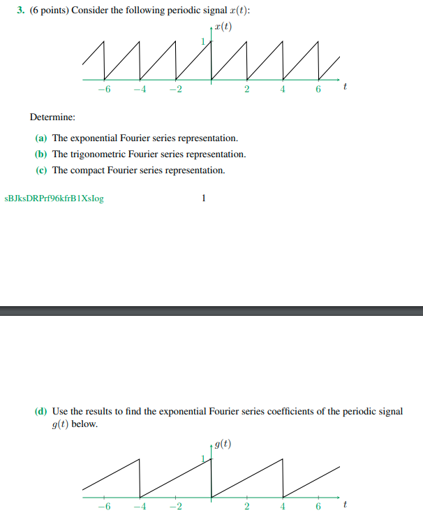 Solved (6 ﻿points) ﻿Consider the following periodic signal | Chegg.com