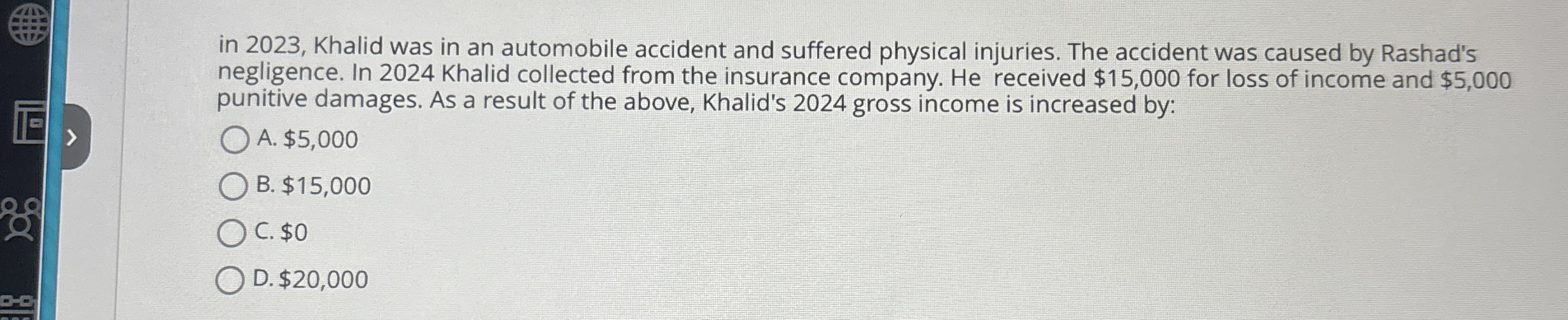 Solved in 2023, ﻿Khalid was in an automobile accident and | Chegg.com