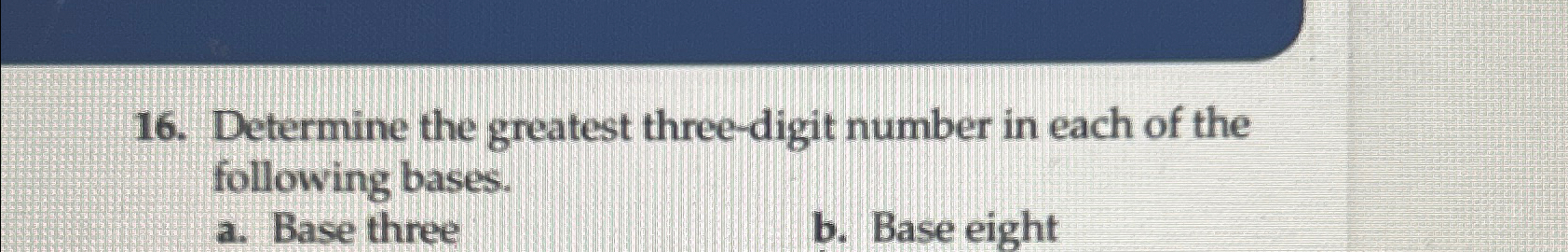 Solved Determine the greatest three-digit number in each of | Chegg.com