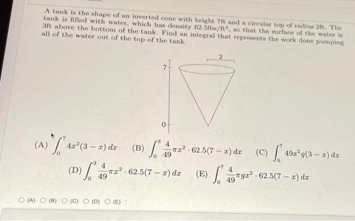 Solved A tank is the shape of an inverted cone with height | Chegg.com