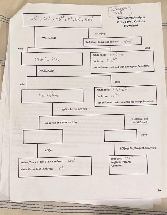 Solved Chemistry 200B Experiment 9: Qualitative Analysis Lab | Chegg.com