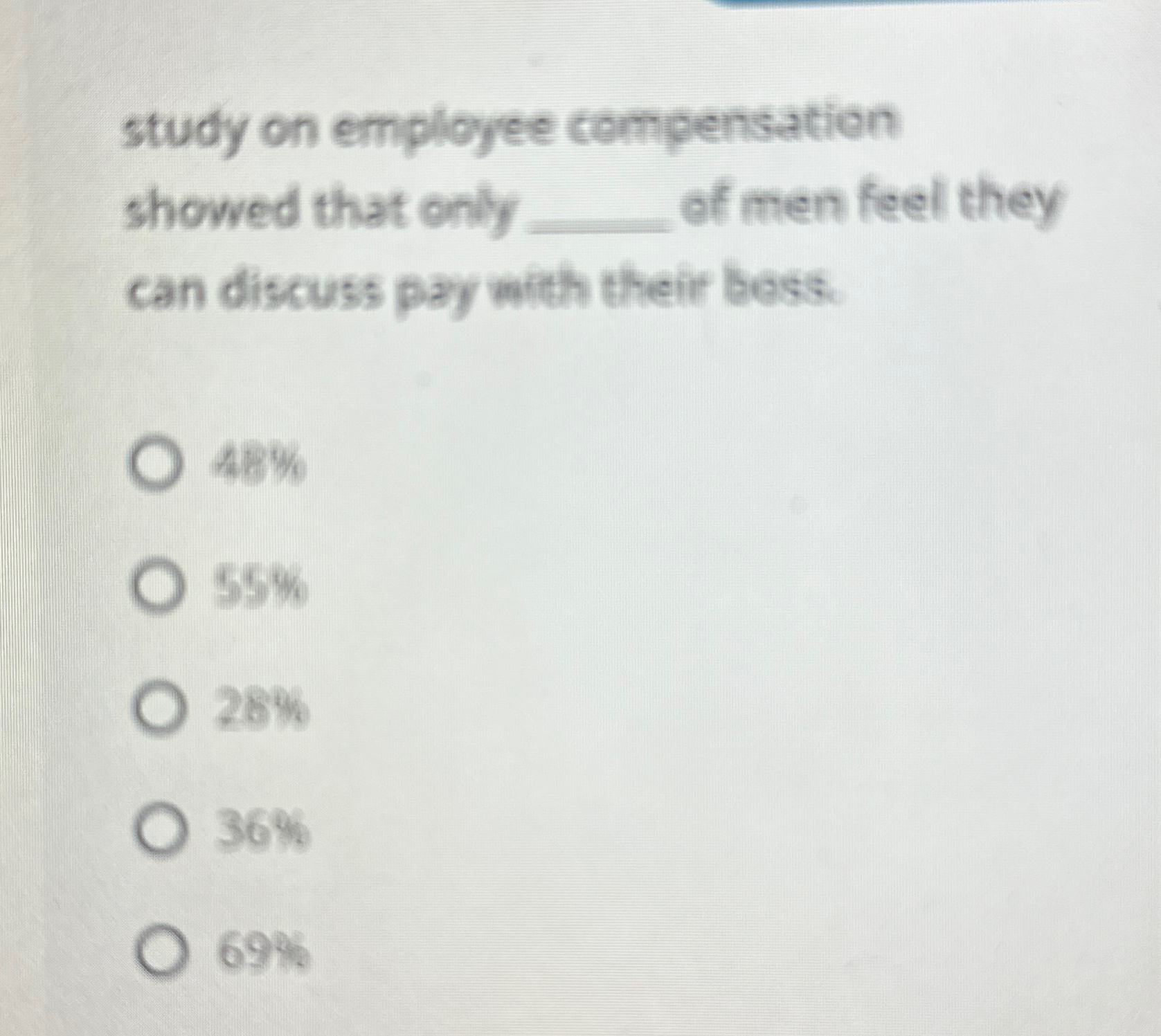 Solved study on employee compensation showed that only q, | Chegg.com