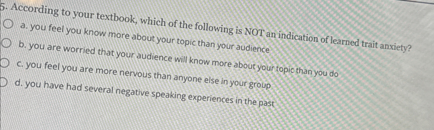 Solved According to your textbook, which of the following is | Chegg.com