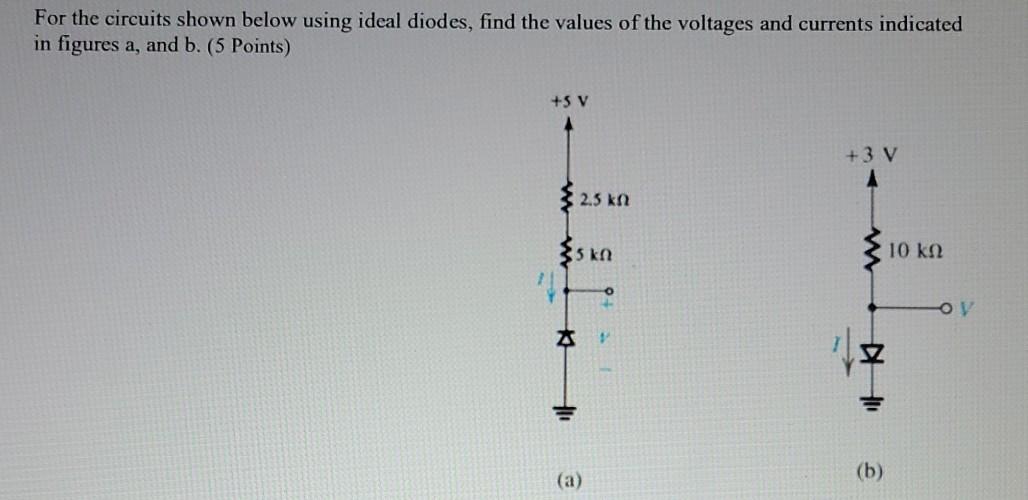 Solved For the circuits shown below using ideal diodes, find | Chegg.com