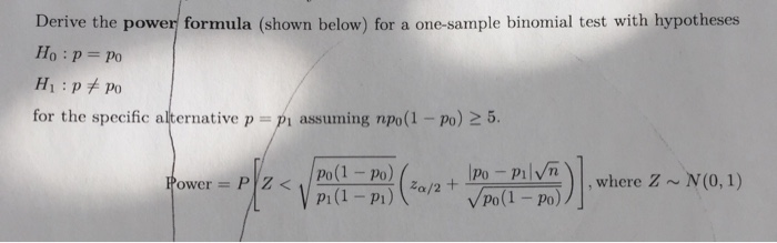 Solved Derive the power formula (shown below) for a | Chegg.com