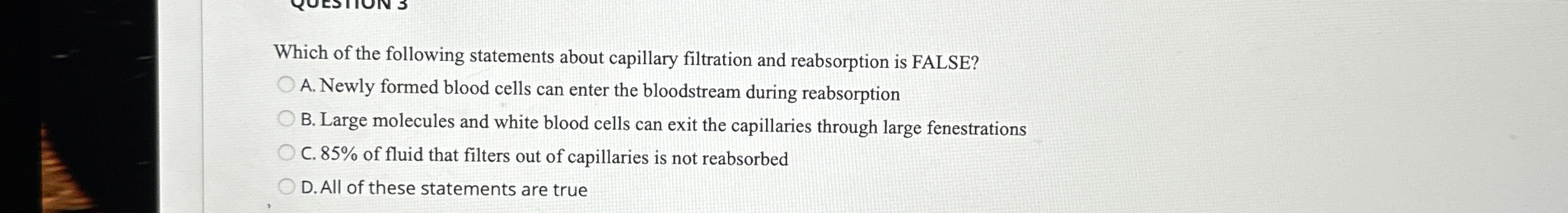Solved Which of the following statements about capillary | Chegg.com