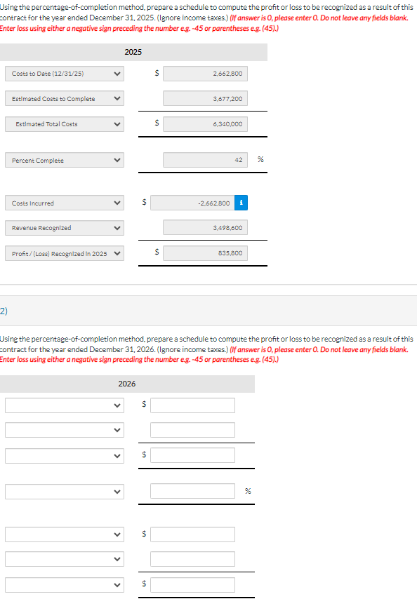 Using the percentage-of-completion method, prepare a | Chegg.com