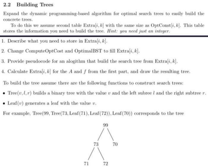 Solved 2.2 Building Trees Expand the dynamic | Chegg.com Solved 2.2 Building Trees Expand the dynamic | Chegg.com