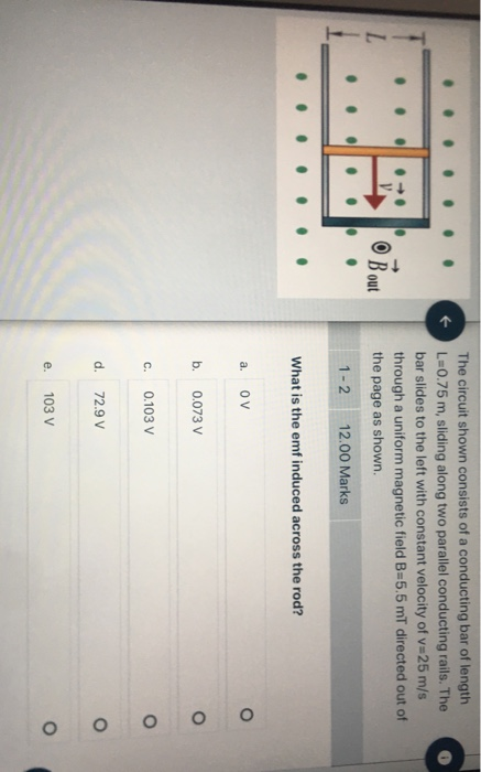 Solved The circuit shown consists of a conducting bar of | Chegg.com