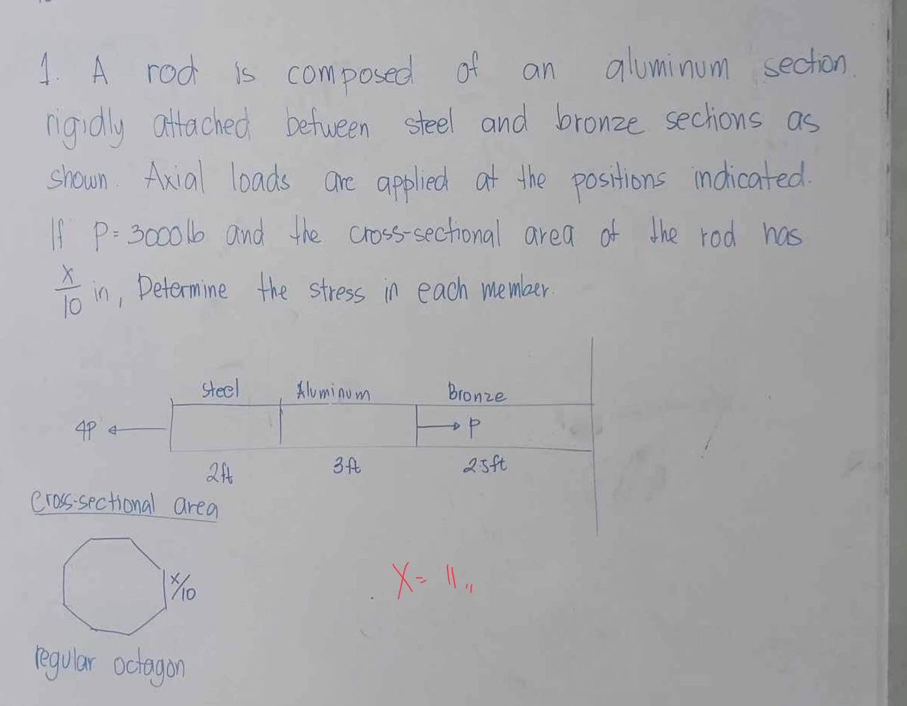 Solved A rod is composed of an aluminum section.rigidly | Chegg.com