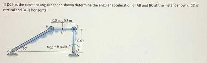 Solved If DC has the constant angular speed shown determine | Chegg.com
