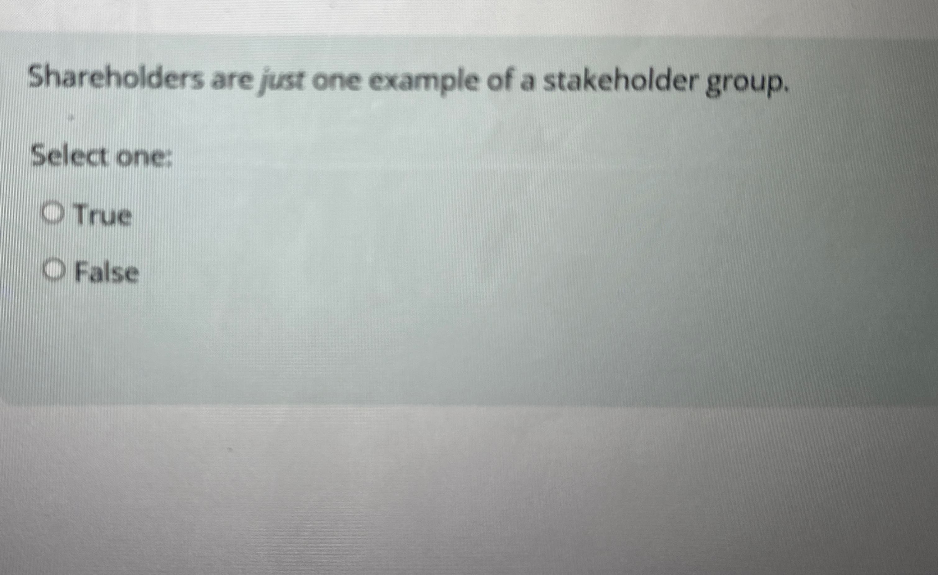 Solved Shareholders are just one example of a stakeholder | Chegg.com