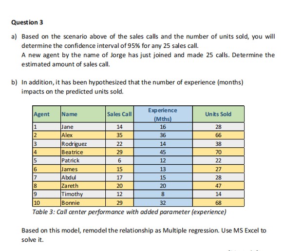 Question 3a) ﻿Based on the scenario above of the | Chegg.com