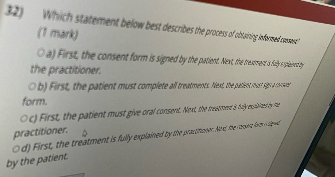 Solved Which statement below best describes the process of | Chegg.com