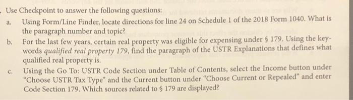 Use Checkpoint to answer the following questions: a. | Chegg.com