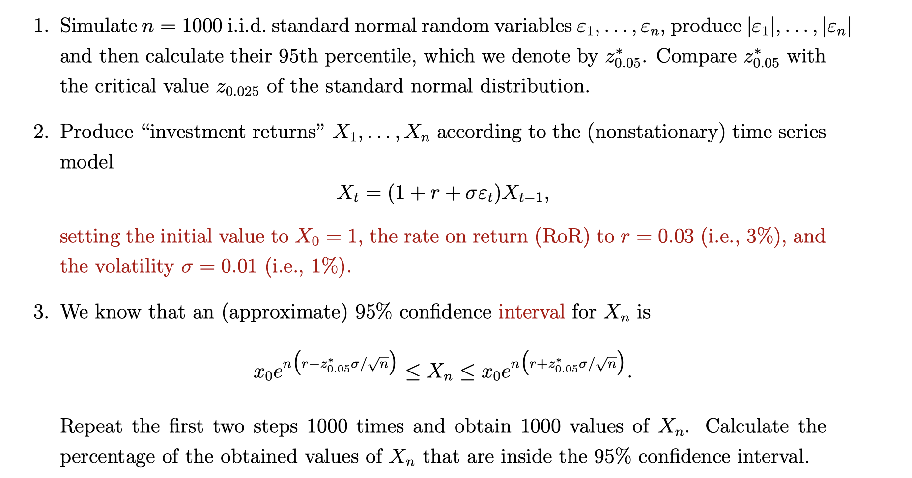 Simulate n=1000 ﻿i.i.d. ﻿standard normal random | Chegg.com