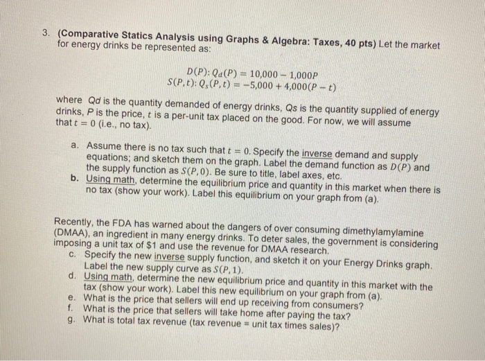 Solved 3. (Comparative Statics Analysis using Graphs & | Chegg.com