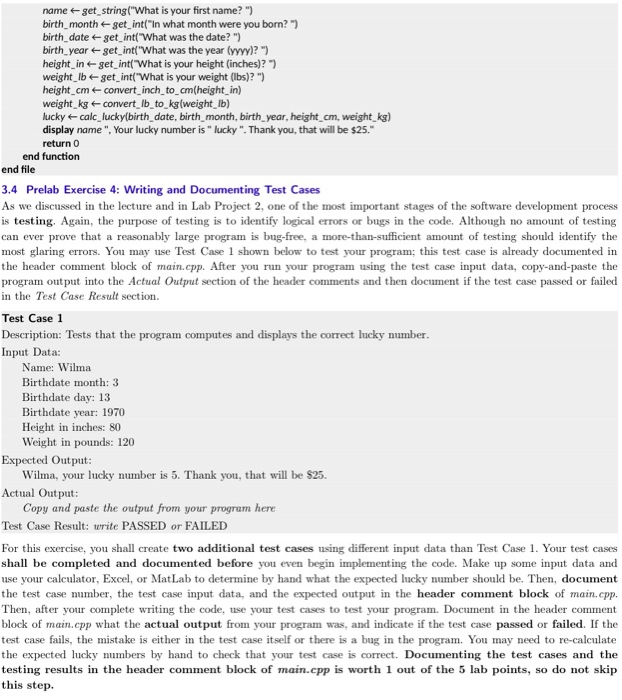 Solved file main name the file main.cpp in your IDE define | Chegg.com