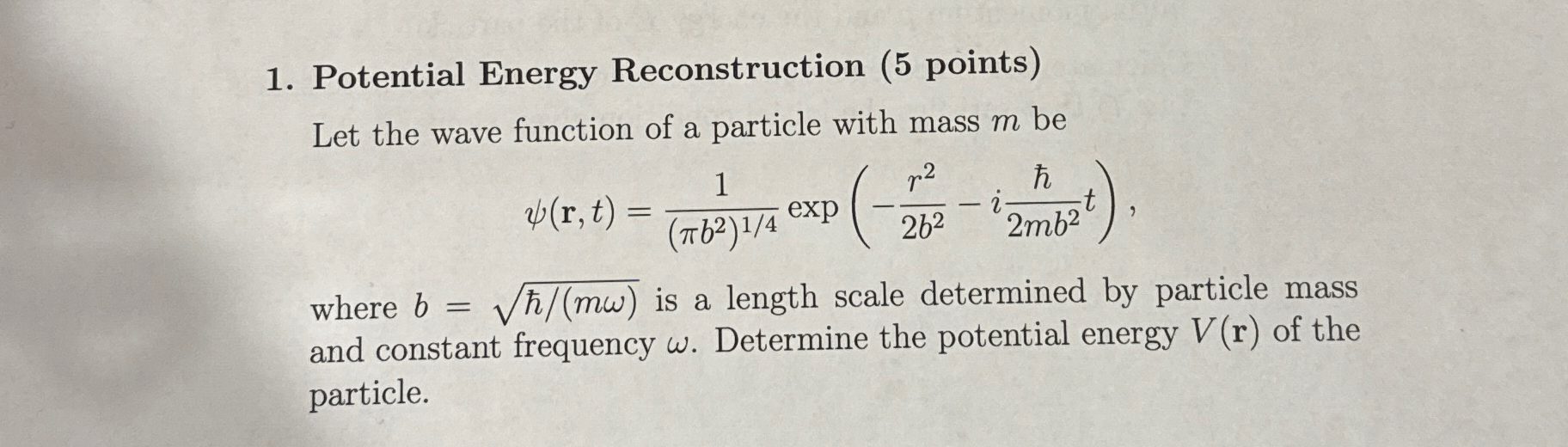 Solved Potential Energy Reconstruction (5 ﻿points)Let the | Chegg.com