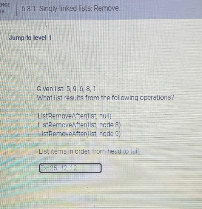 Solved numList: 57,62 ListlinsertAfter(numList, node 62, | Chegg.com