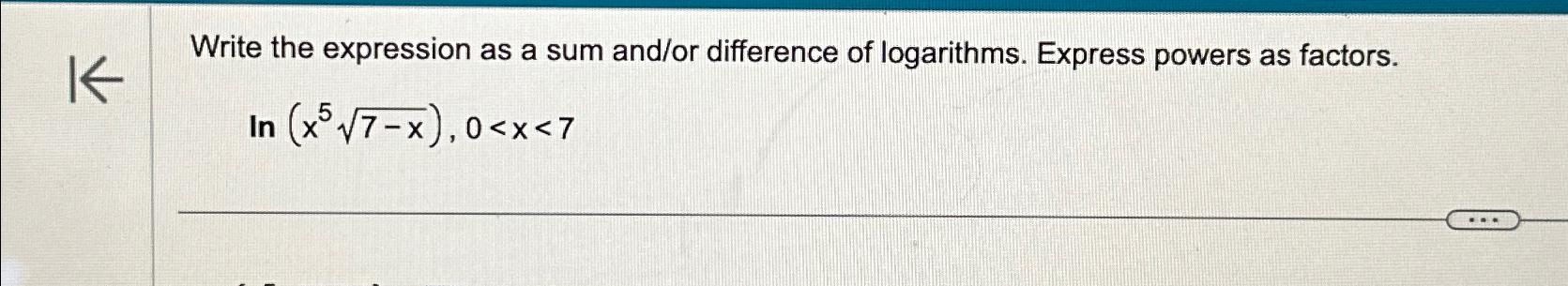 Solved Write the expression as a sum and/or difference of | Chegg.com