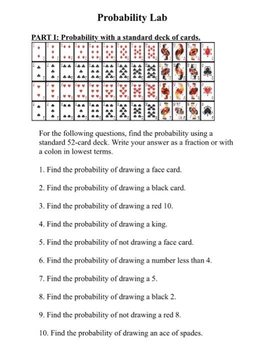 Solved Probability Lab PART I: Probabilitv with a standard | Chegg.com