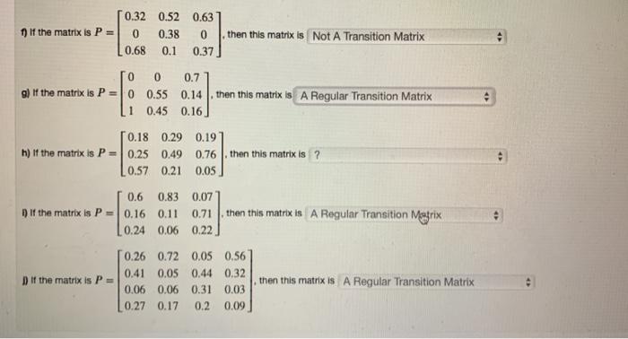 Solved Consider the following matrices. In each case, | Chegg.com