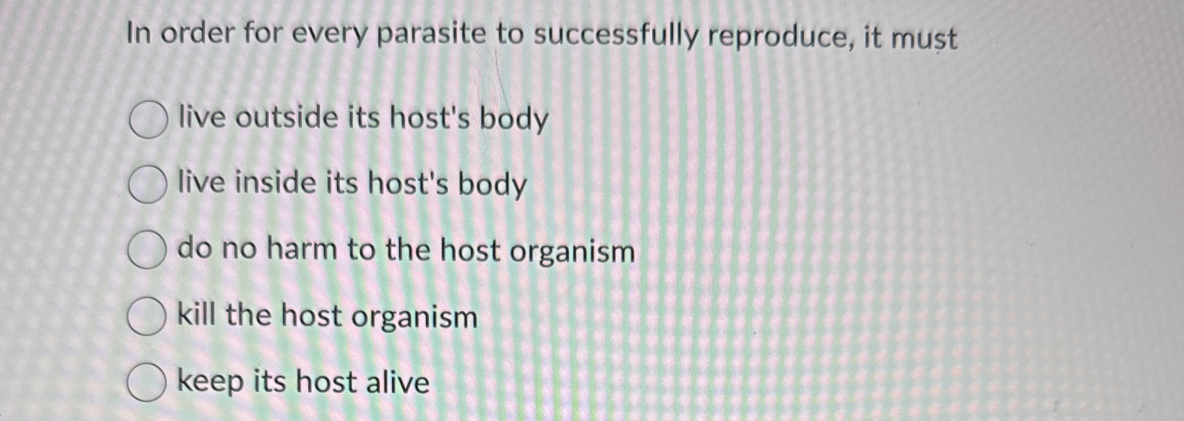 Solved In order for every parasite to successfully | Chegg.com