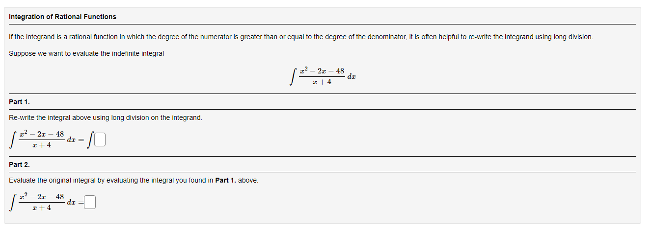 Solved Integration of Rational FunctionsSuppose we want to | Chegg.com