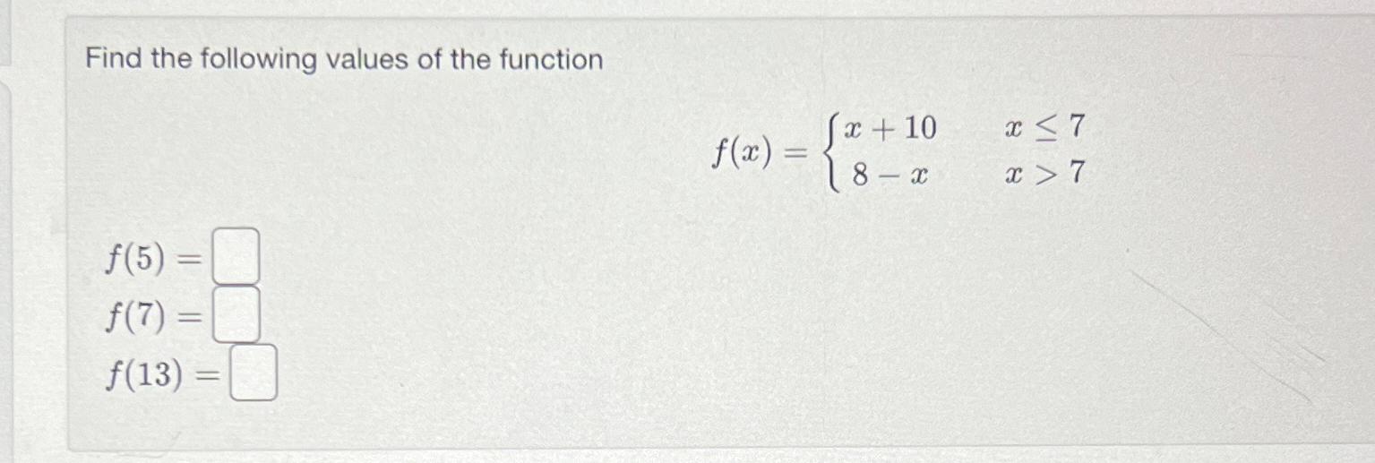 Solved Find the following values of the | Chegg.com