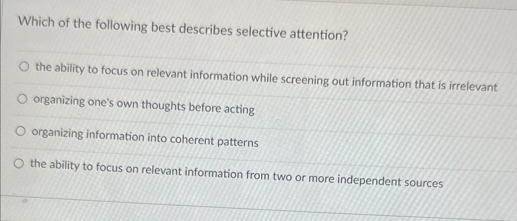 Solved Which of the following best describes selective | Chegg.com