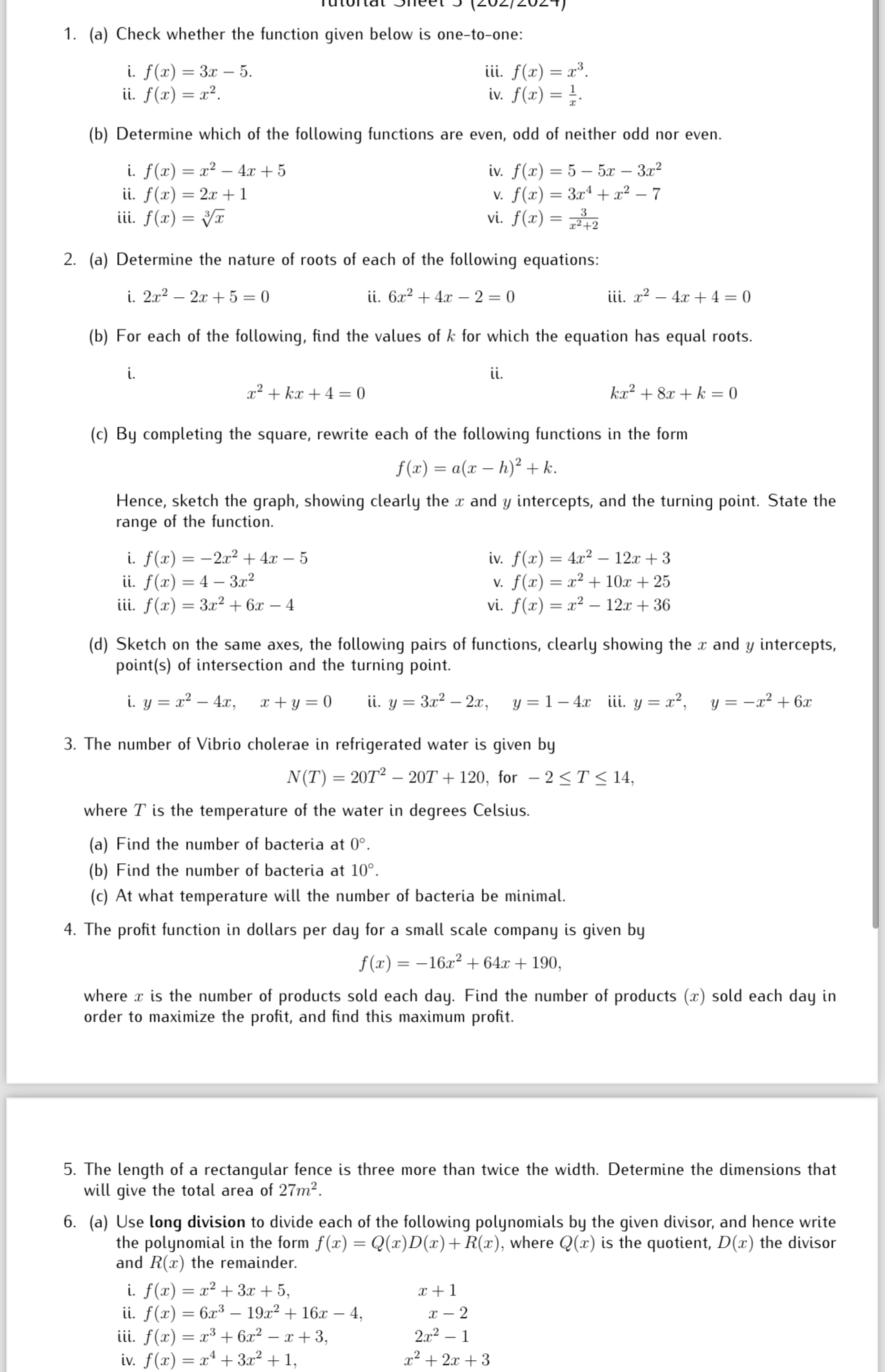 Solved (a) ﻿Check whether the function given below is | Chegg.com