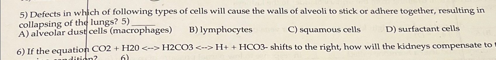 Solved Defects in which of following types of cells will | Chegg.com