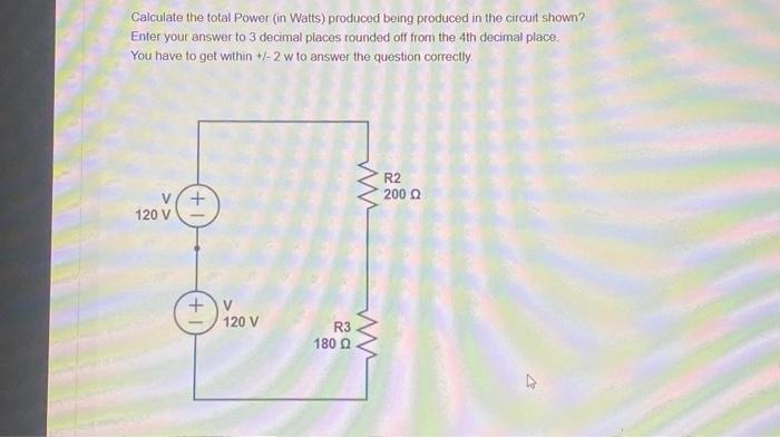 Solved Calculate the total Power (in Watts) produced being | Chegg.com