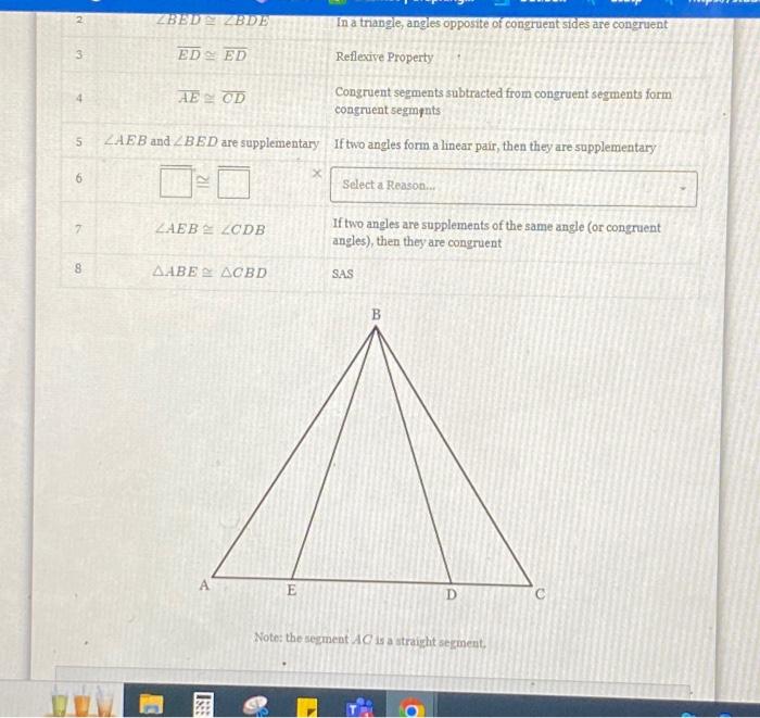 Fill in the missing statement and reason of the proof | Chegg.com