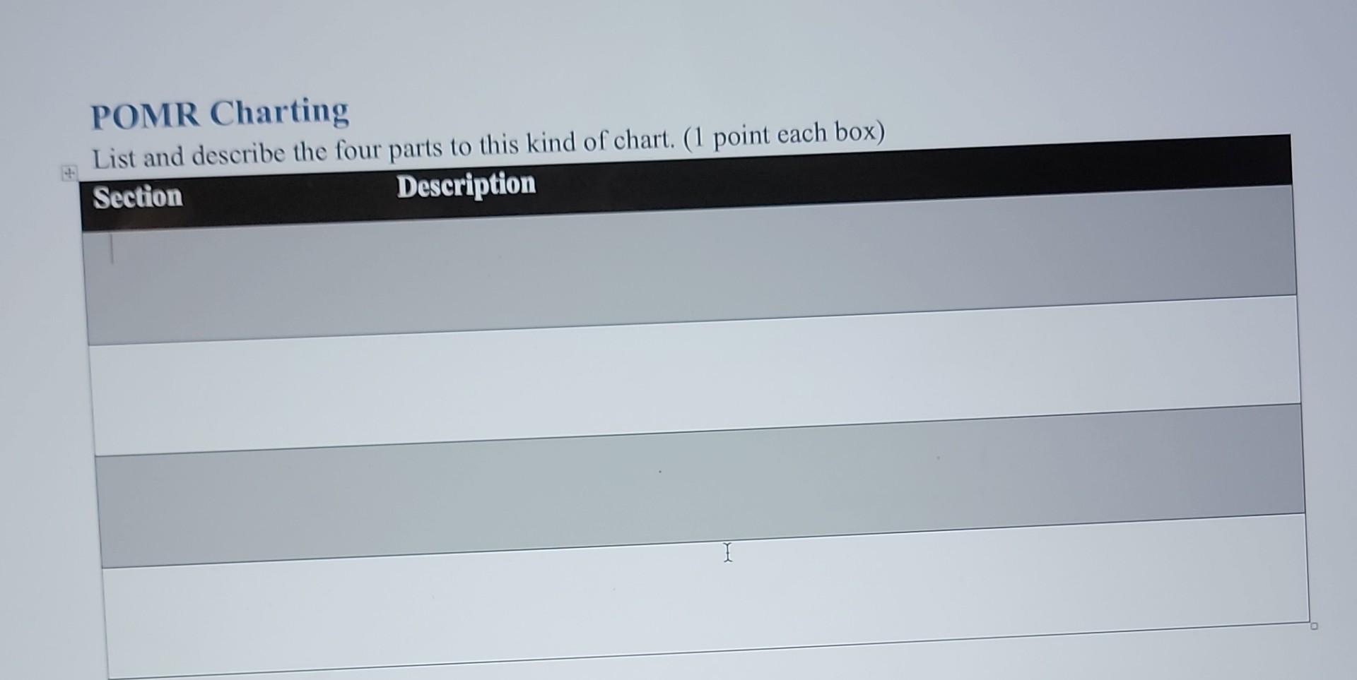 Solved POMR Charting (1 point each box) | Chegg.com