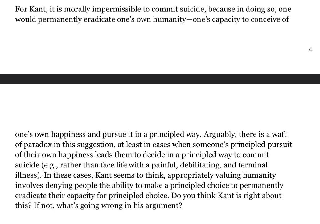 Solved For Kant, it is morally impermissible to commit | Chegg.com