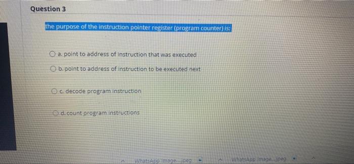 Solved the purpose of the instrustion pointer | Chegg.com